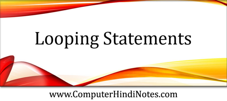 Looping Statements in VB.Net | Computer Hindi Notes