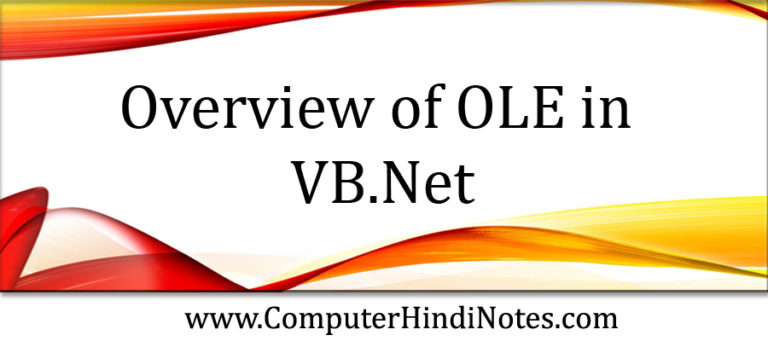 Overview of OLE (Object Linking and Embedding) in VB.Net | Computer ...