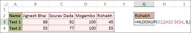 एक्सेल में HLOOKUP Function का प्रयोग कैसे करें | Computer Hindi Notes