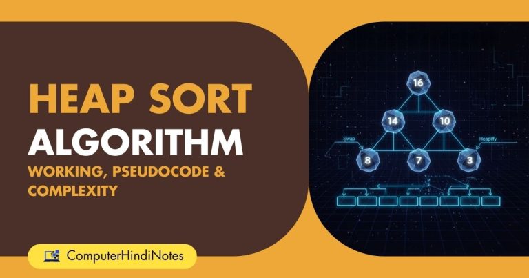 Heap Sort Algorithm : Working, Pseudocode & Complexity | Computer Hindi ...